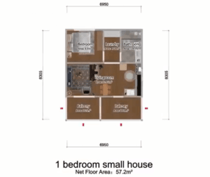 8x6 Modern Small House Plan - Trend House Designs
