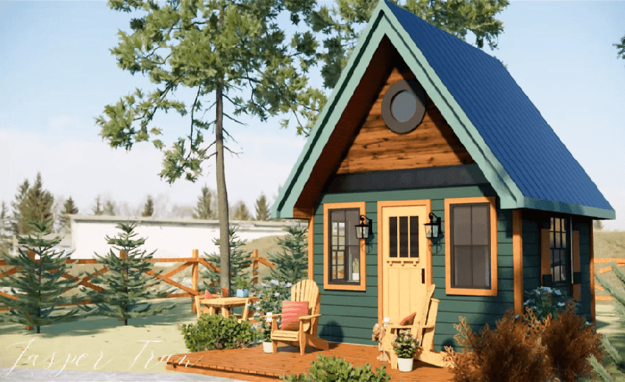 Sweet Tiny House Design in 4m X 4m Dimensions
