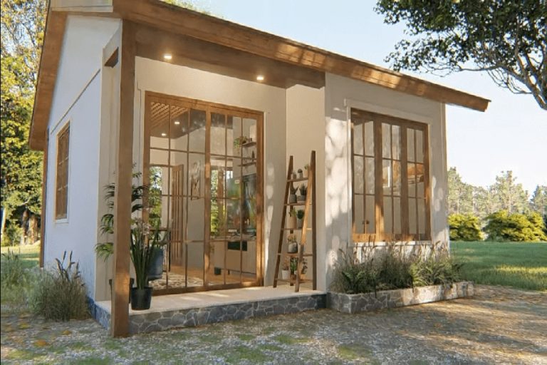 Cute Small House Plan 45m2 Minimalist Design - Trend House Designs ...