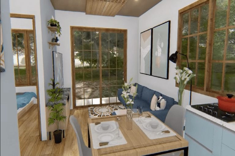 Cute Small House Plan 45m2 Minimalist Design - Trend House Designs
