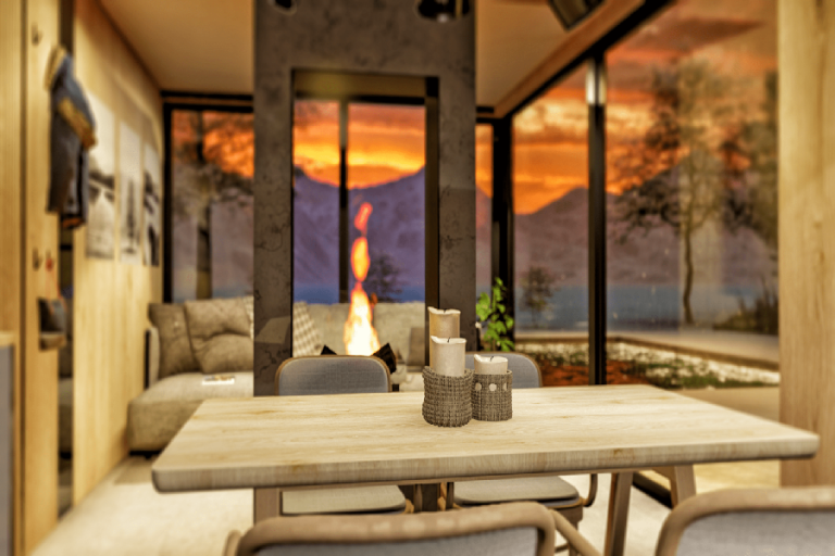 L Type Container Cabin Design with Pool - Trend House Designs