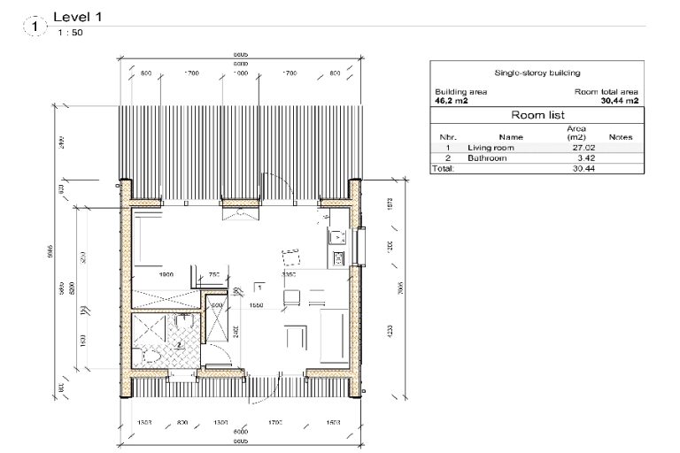 Tiny Frame House Design 30m2 Portable Plan - Trend House Designs