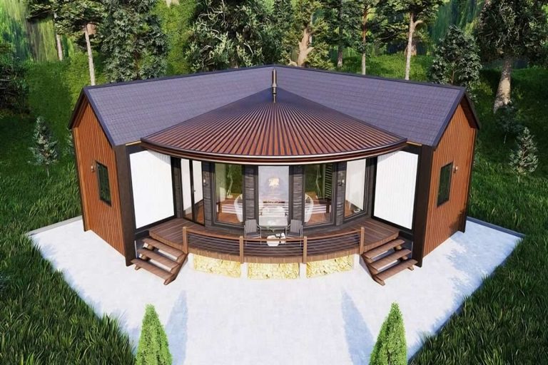 Professional V Roof Prefab House Model: 15x15 Meter Airbnb Cabin Tour ...