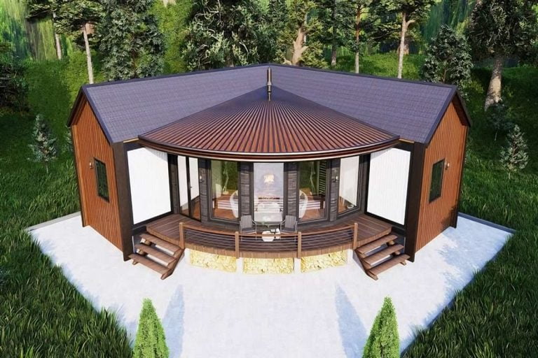 Professional V Roof Prefab House Model: 15x15 Meter Airbnb Cabin Tour ...