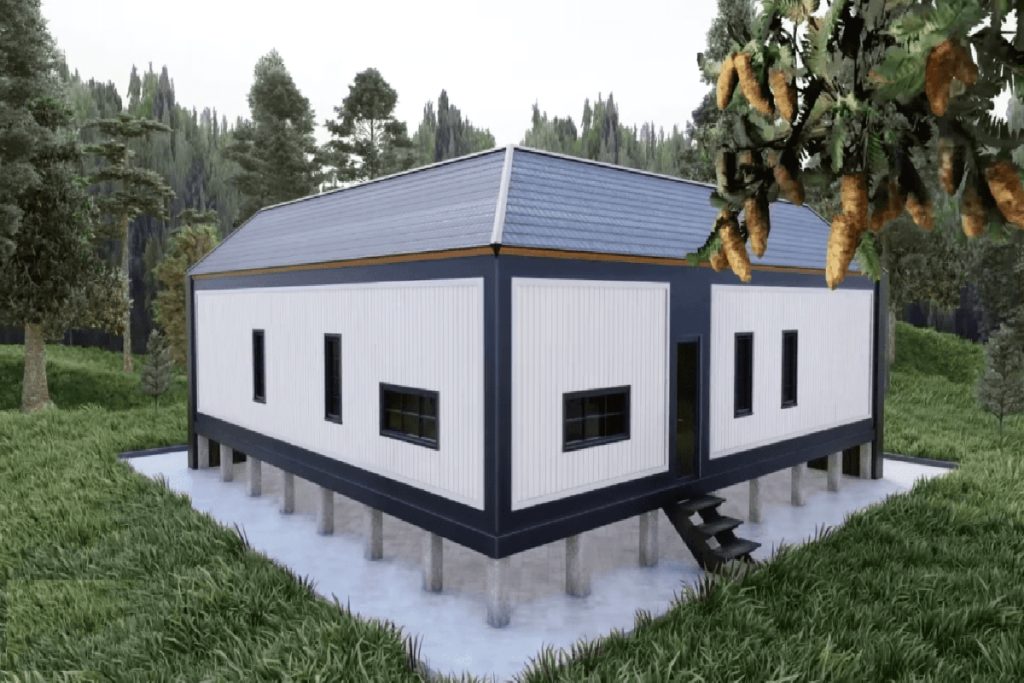 Professional V Roof Prefab House Model