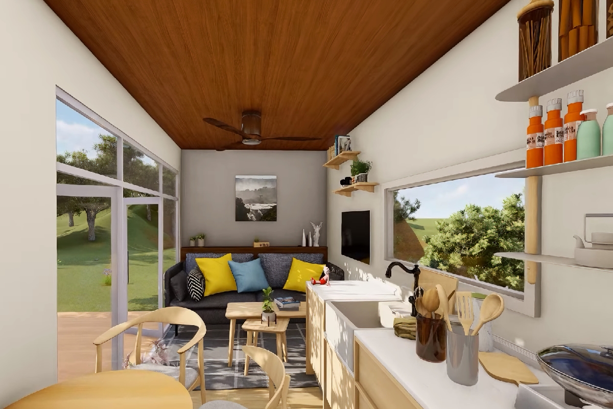 U Shaped Prefab Container House Example: 3x40 Feet Refabricated Living ...