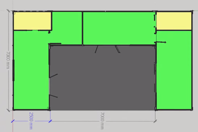 U Shaped Prefab Container House Example: 3x40 Feet Refabricated Living ...