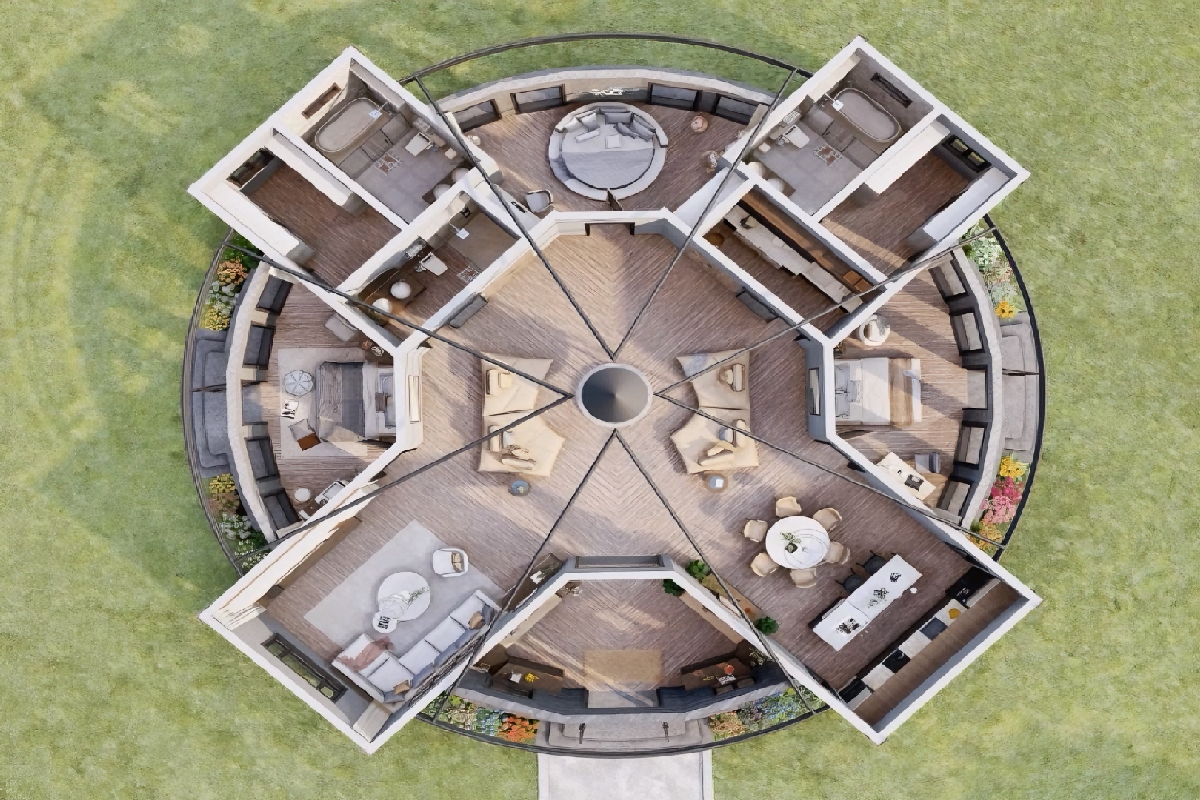 20x20 Star Shaped Prefab Airbnb Home Example - Trend House Designs