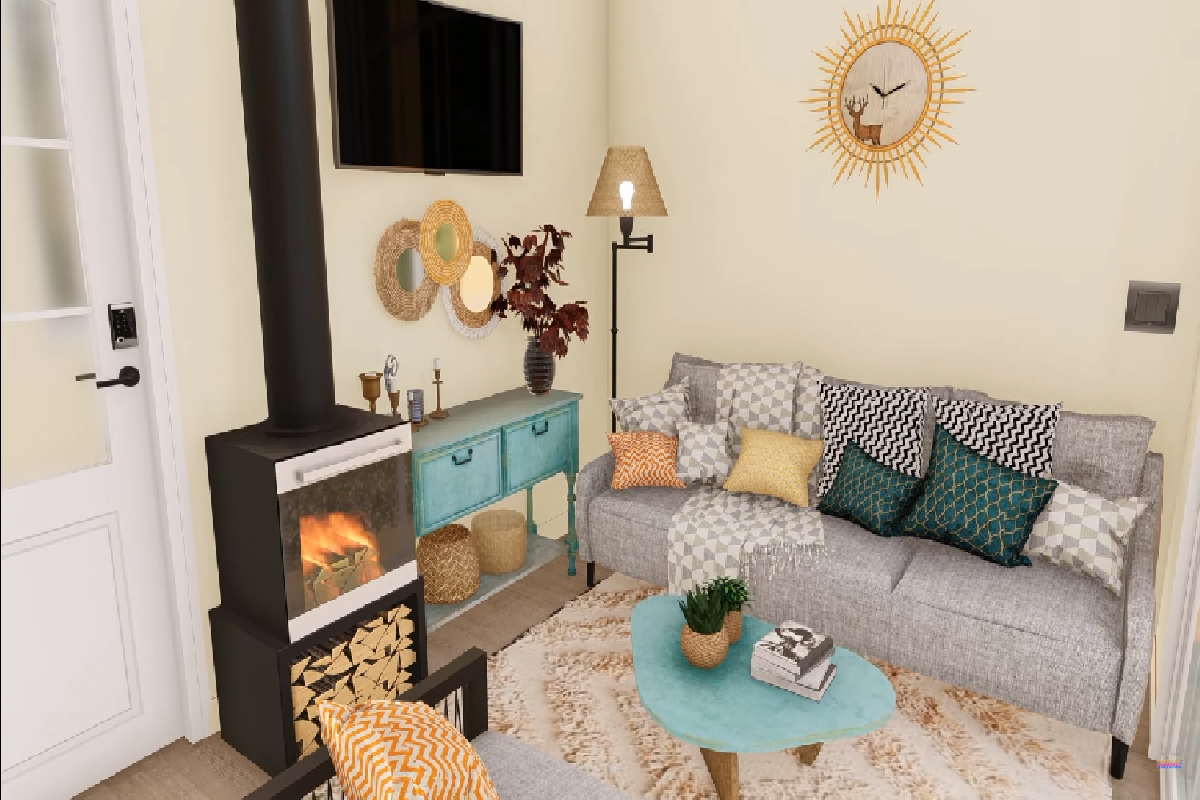 35 Square Meters Cozy Frame Living - Trend House Designs