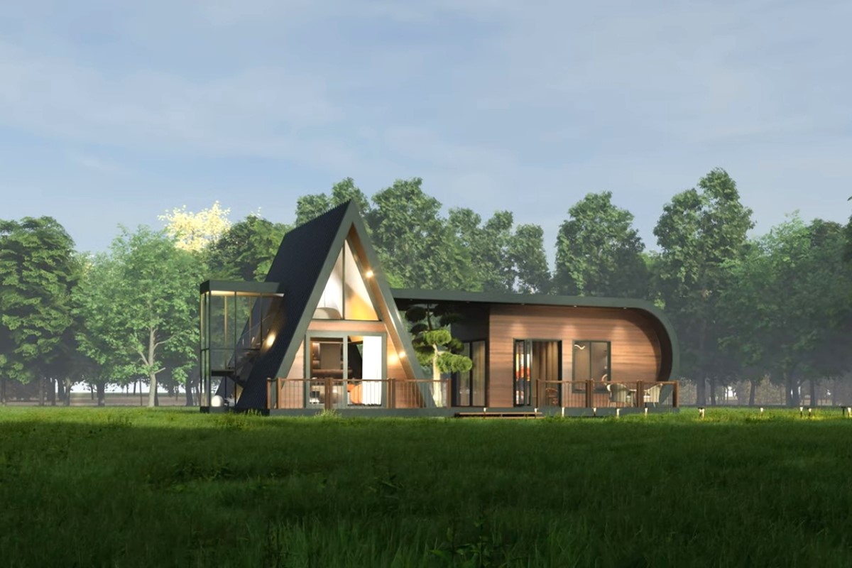 75m2 Container Frame House: 800ft Cabin Design Idea - Trend House ...