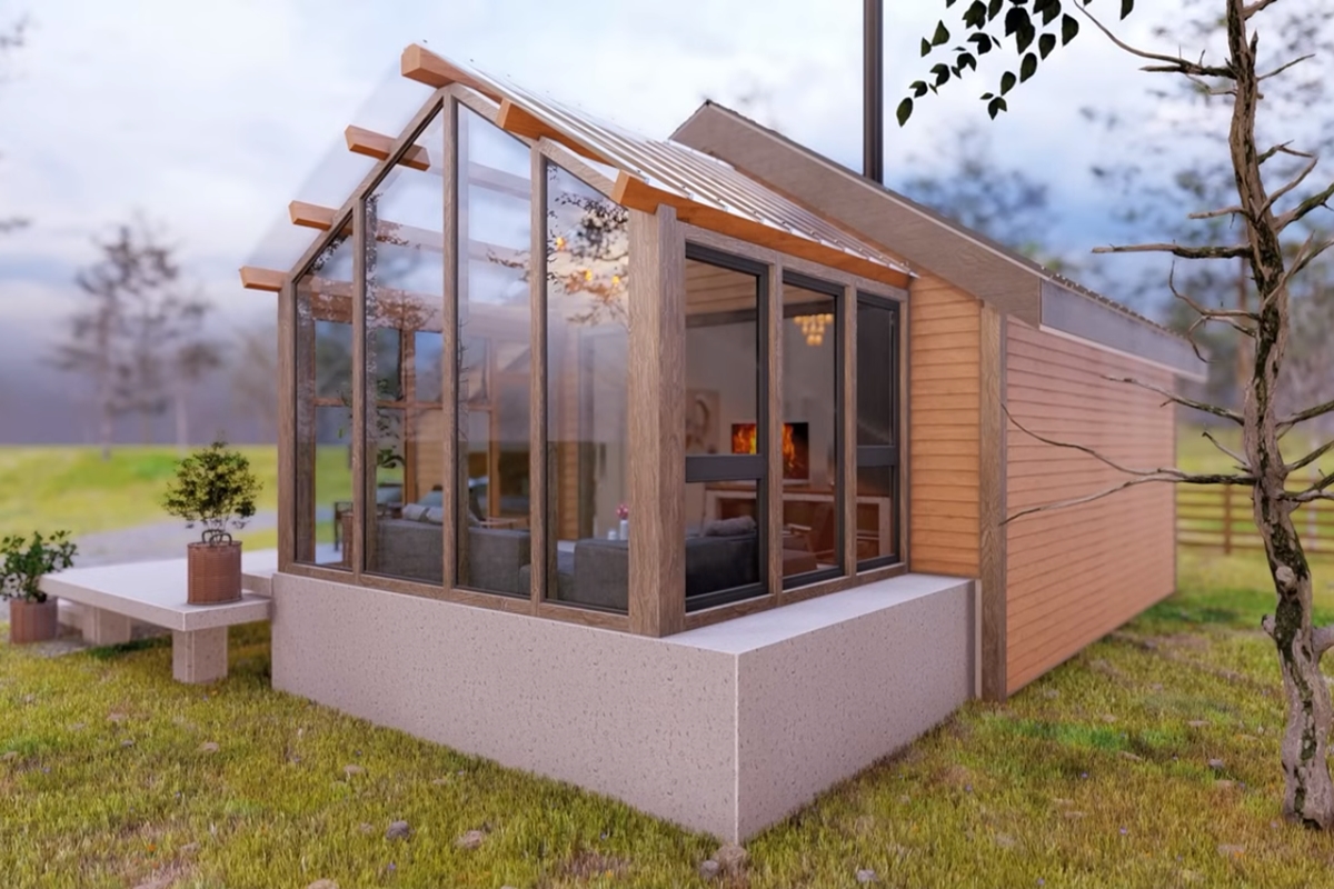 120m2 Symmetrical Billet Cabin Design Idea - Trend House Designs ...