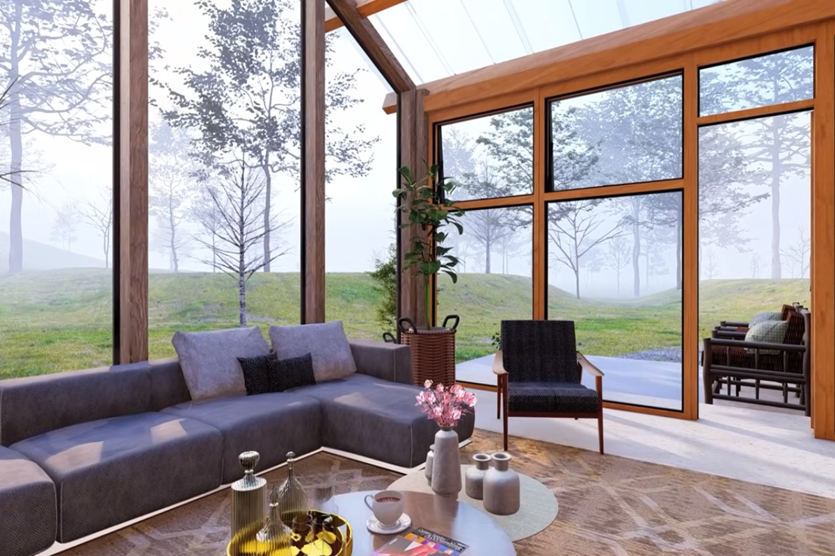 120m2 Symmetrical Billet Cabin Design Idea - Trend House Designs ...