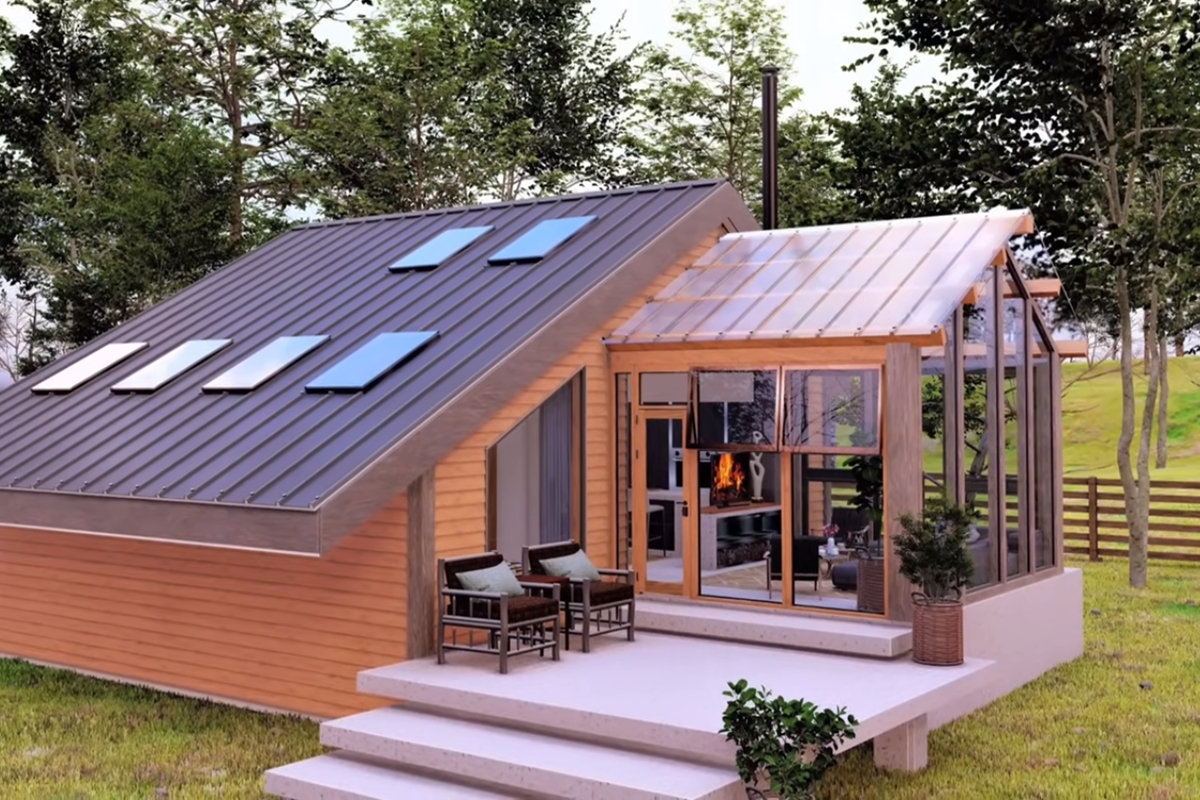120m2 Symmetrical Billet Cabin Design Idea - Trend House Designs ...