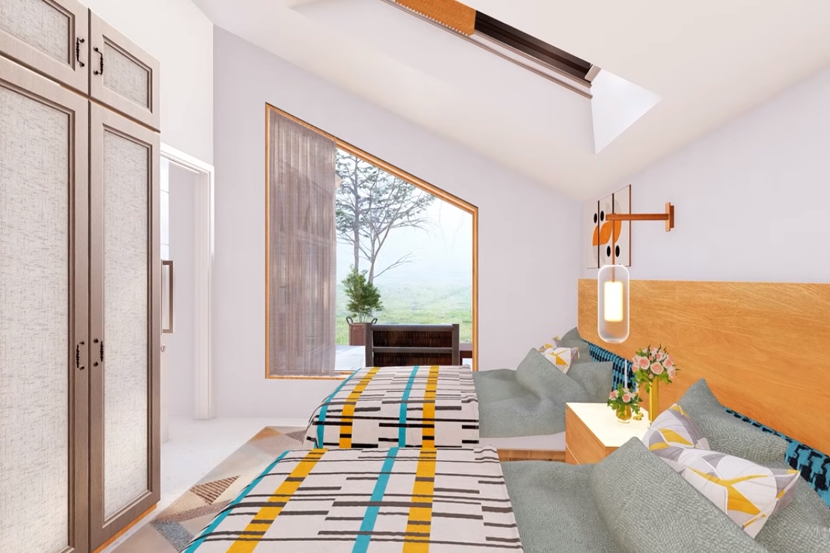 120m2 Symmetrical Billet Cabin Design Idea - Trend House Designs ...
