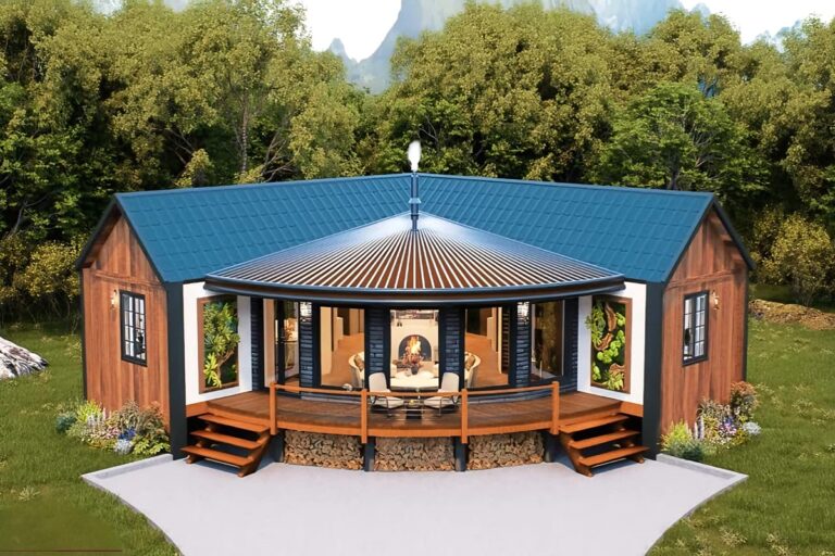 2 Storey Cozy and Natural Wooden House Models - Trend House Designs
