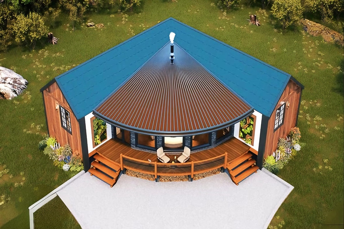 15x15 Meter V Shaped Dream House Model - Trend House Designs ...