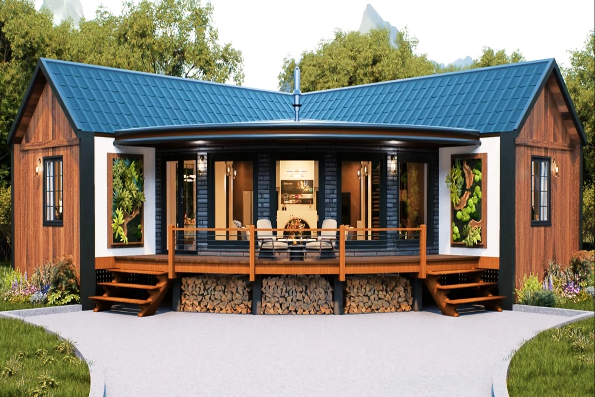 15x15 Meter V Shaped Dream House Model - Trend House Designs ...