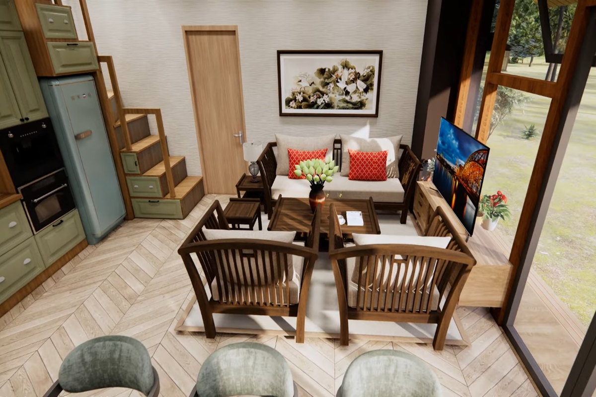 60 Square Meters Small Loft Village House Model - Trend House Designs