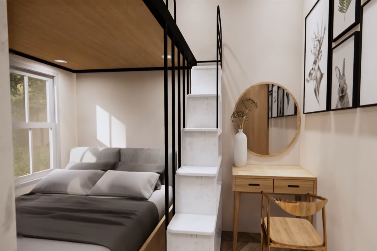 60 Square Meters Small Loft Village House Model - Trend House Designs