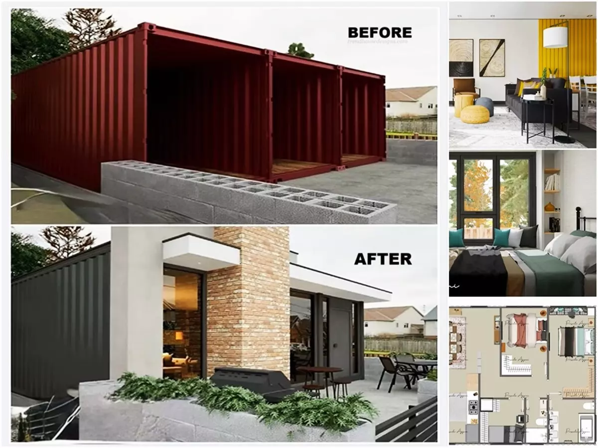 3 Bedroom Modern Container House Plan - Trend House Designs