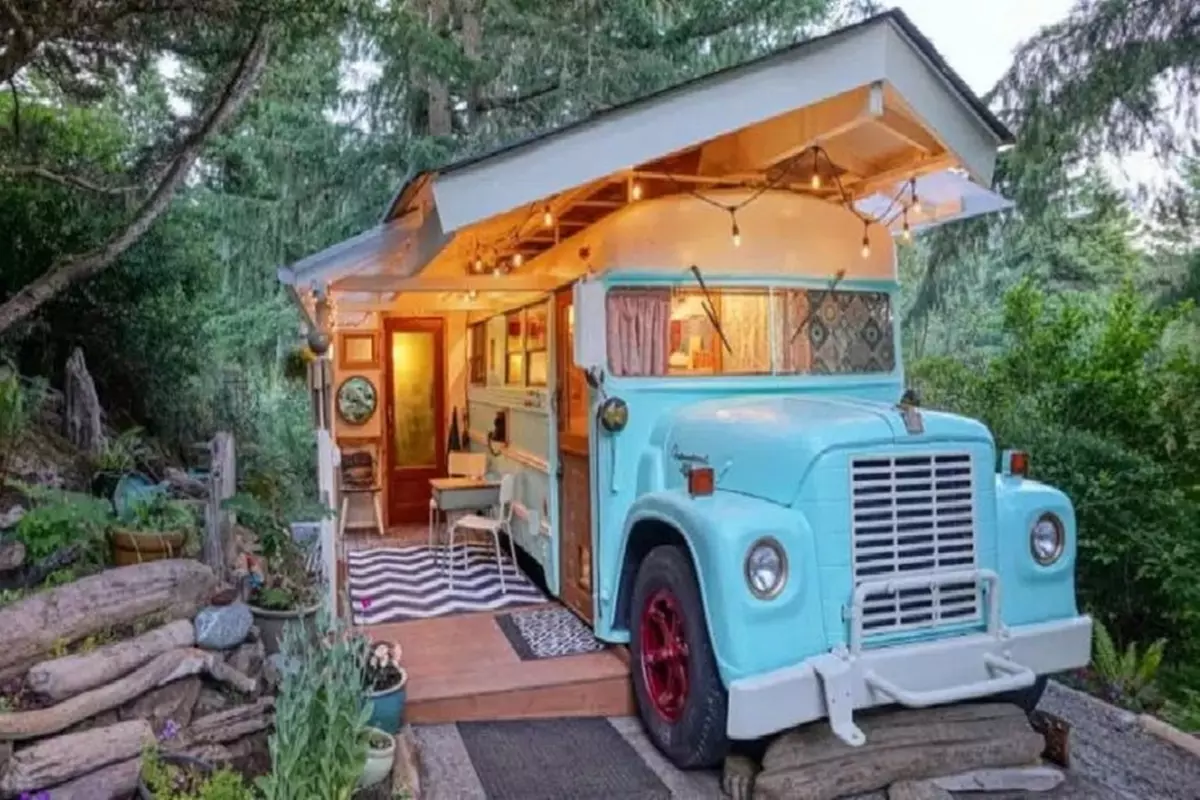 School Bus Tiny House Cute Transformation Story - Trend House Designs ...